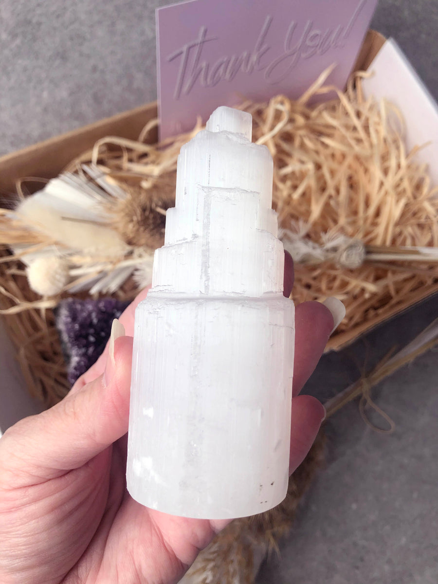 Amethyst & Selenite Floral Bouquet Box #1 – Crystal Karma By Trina