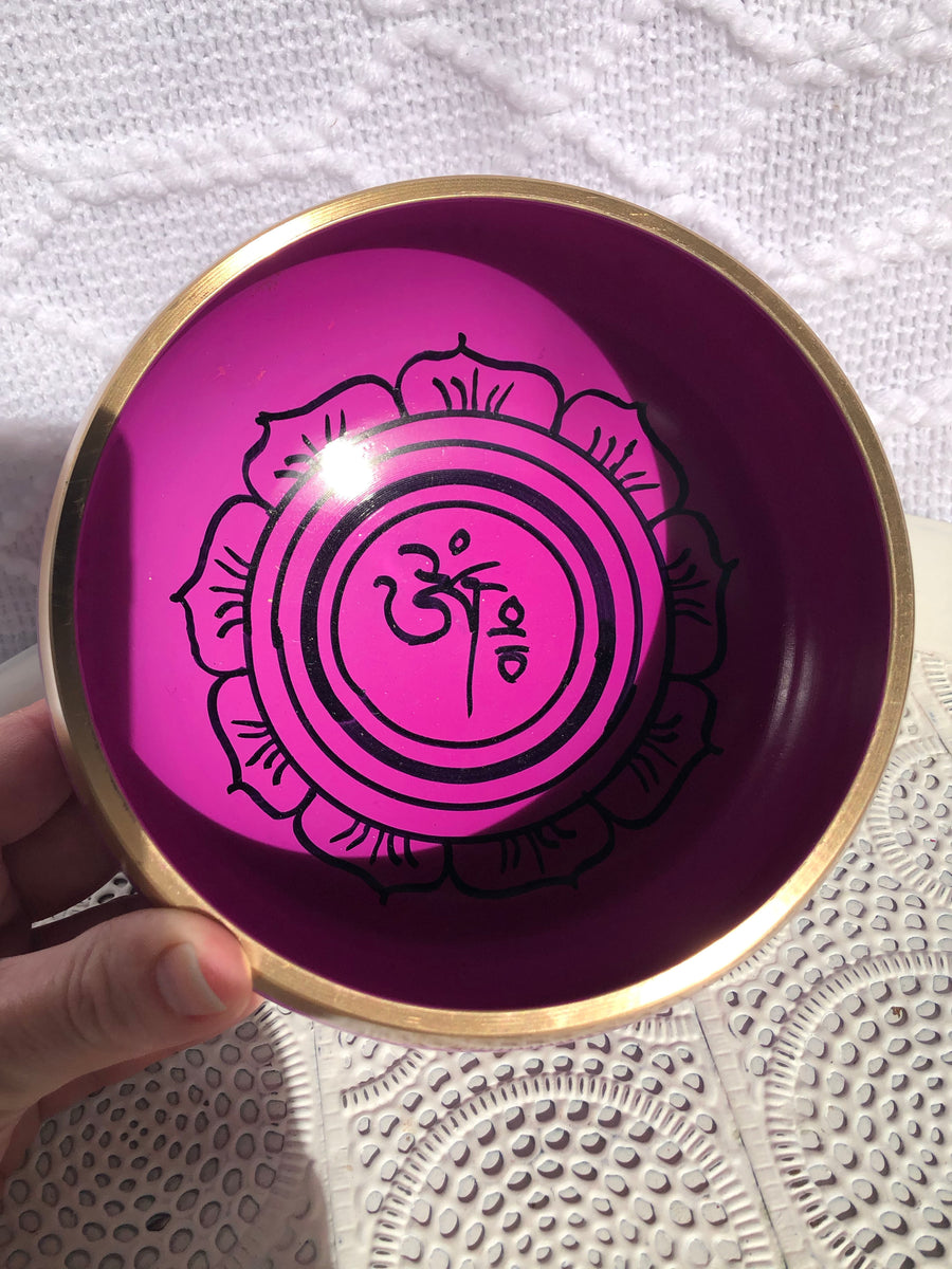 Pink Brass Singing Bowl - 15 x 7cm 1kg – Crystal Karma By Trina