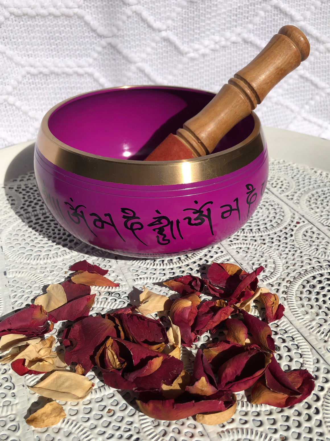 Pink Brass Singing Bowl - 15 x 7cm 1kg – Crystal Karma By Trina