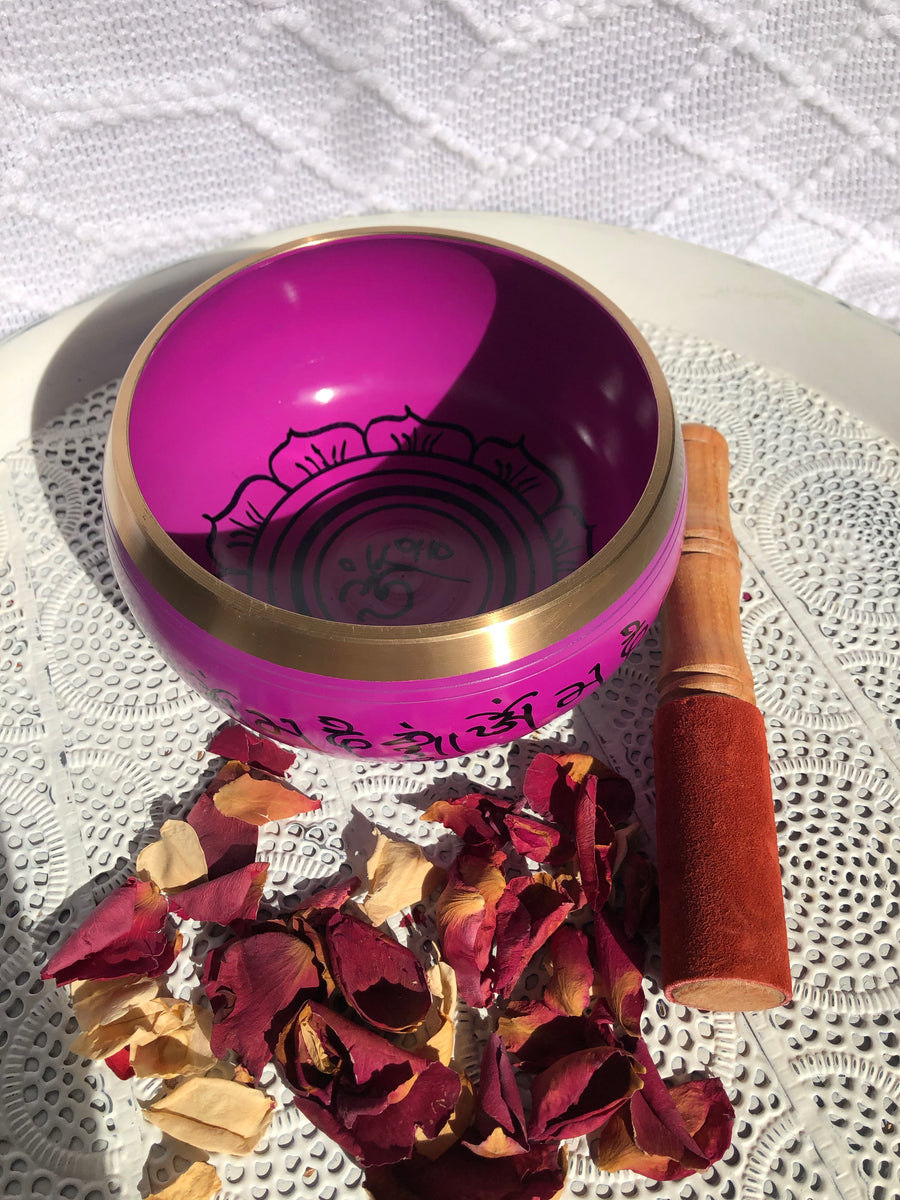 Pink Brass Singing Bowl - 15 x 7cm 1kg – Crystal Karma By Trina